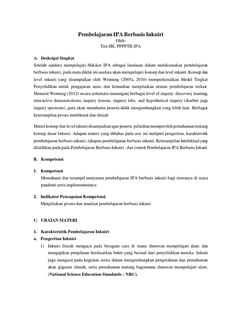 Pembelajaran IPA Inkuiri Efektif | PDF | Seni