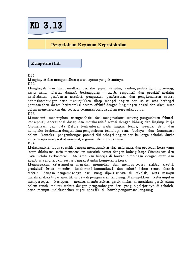 Modul Humas - KD 3.13 | PDF