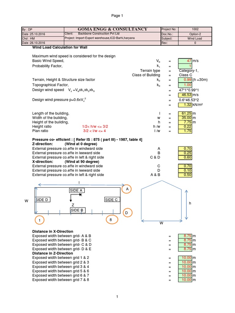 002 Wind Calculation On Wall | PDF | Windward And Leeward ...