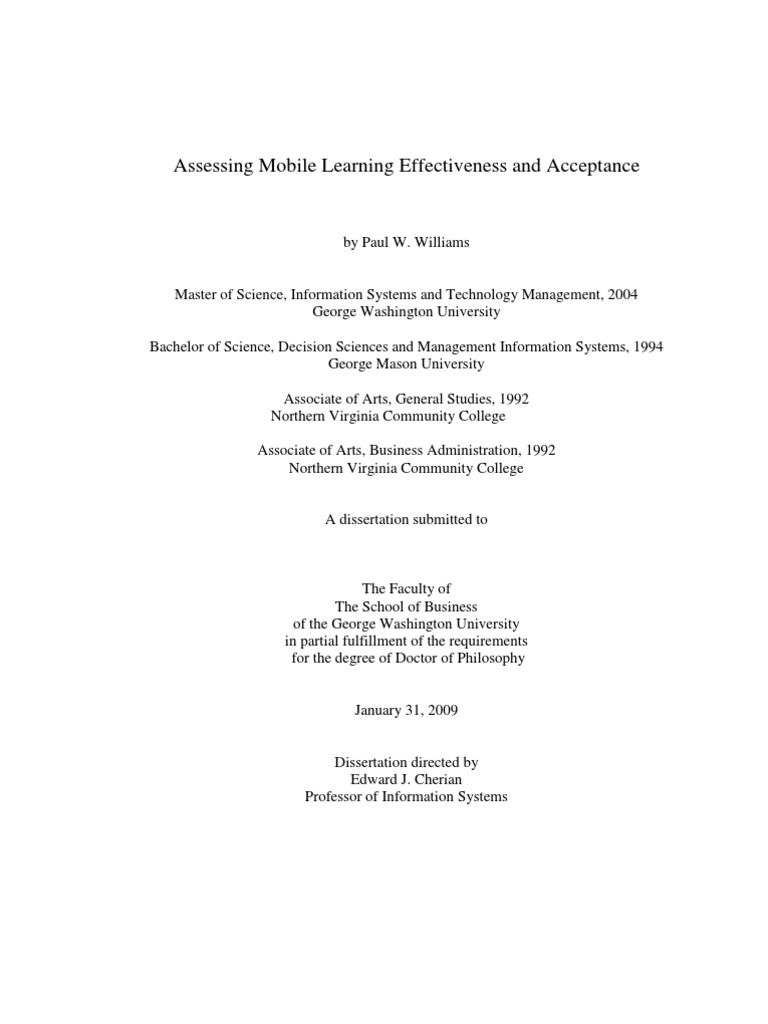 Assessing Mobile Learning Effectiveness and Acceptance | PDF ...