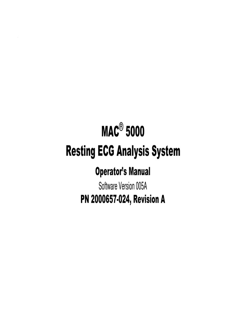 Mac 5000 | PDF | Electrocardiography | Computer Keyboard