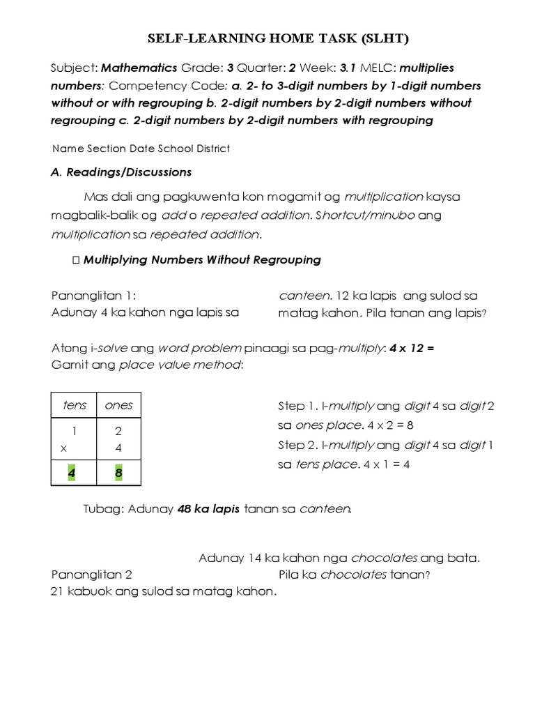 Math3-SLHT-Q2-Wk3.1-MELC Code | PDF