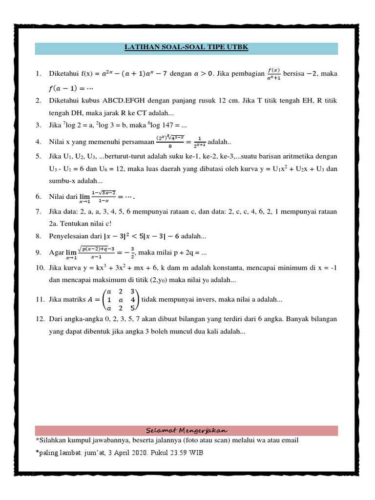 Soal Utbk MTK 4 | PDF