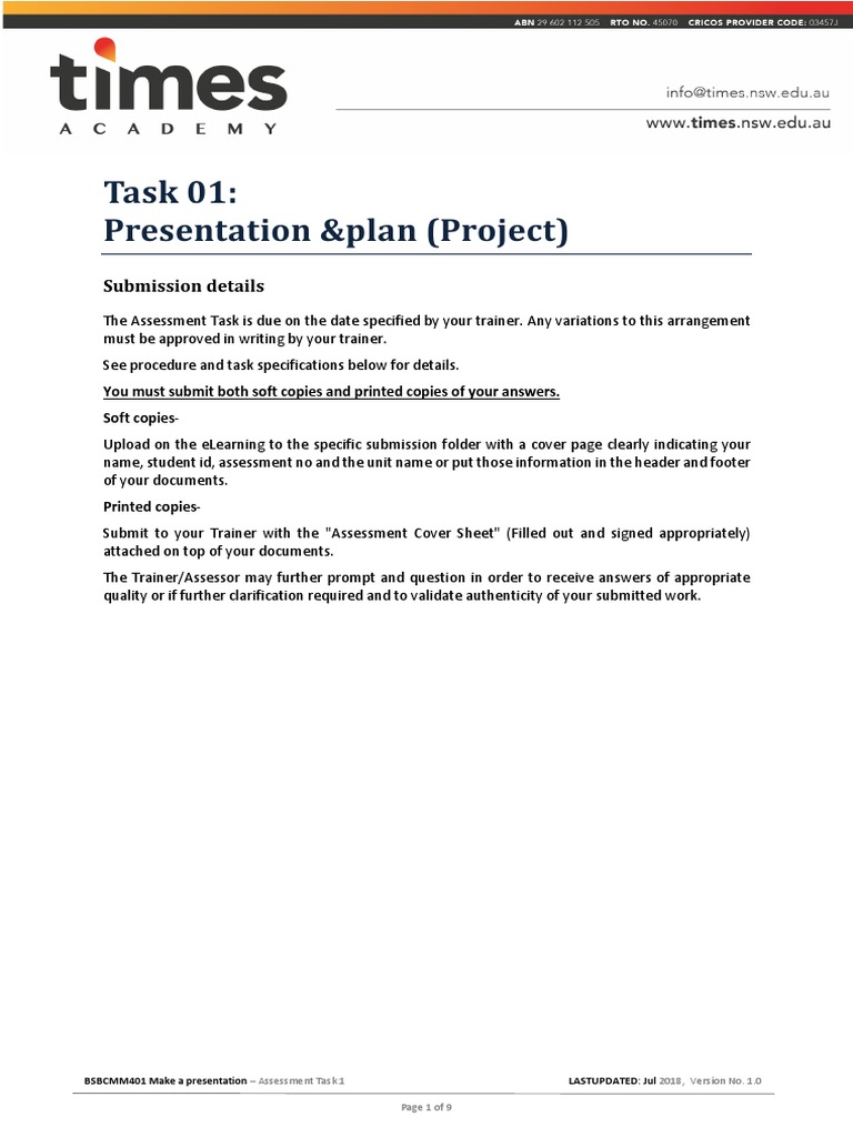 BSBCMM401 Assessment Task 1 | PDF | Target Audience | Educational ...
