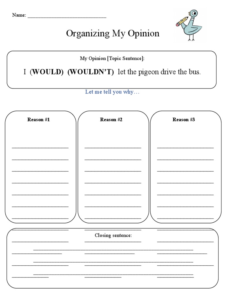 Organizing My Opinion: I (WOULD) (WOULDN'T) Let The Pigeon Drive The ...