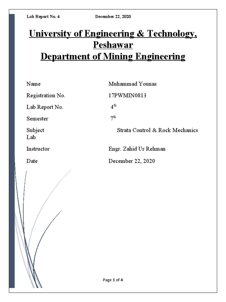 Lab Report No. 4 | PDF | Porosity | Rock (Geology)
