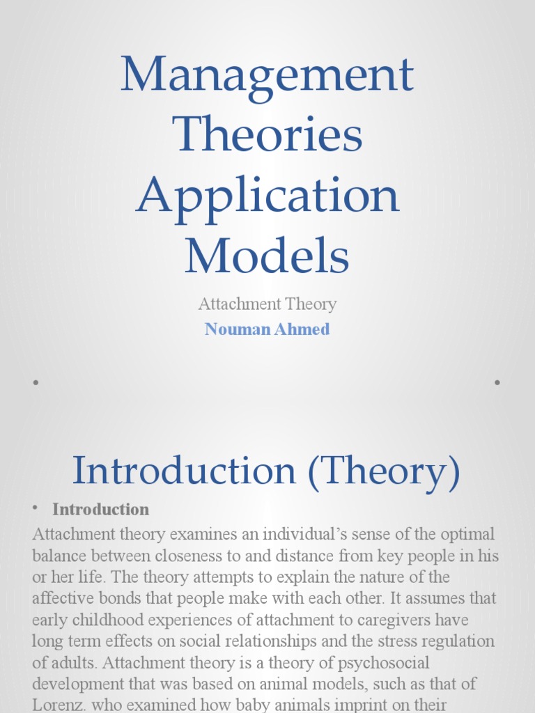 Management Theories Application Models | PDF | Attachment Theory ...