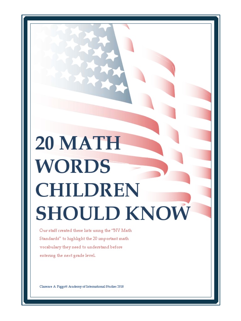 Math Vocabulary List | PDF | Numbers | Number Theory