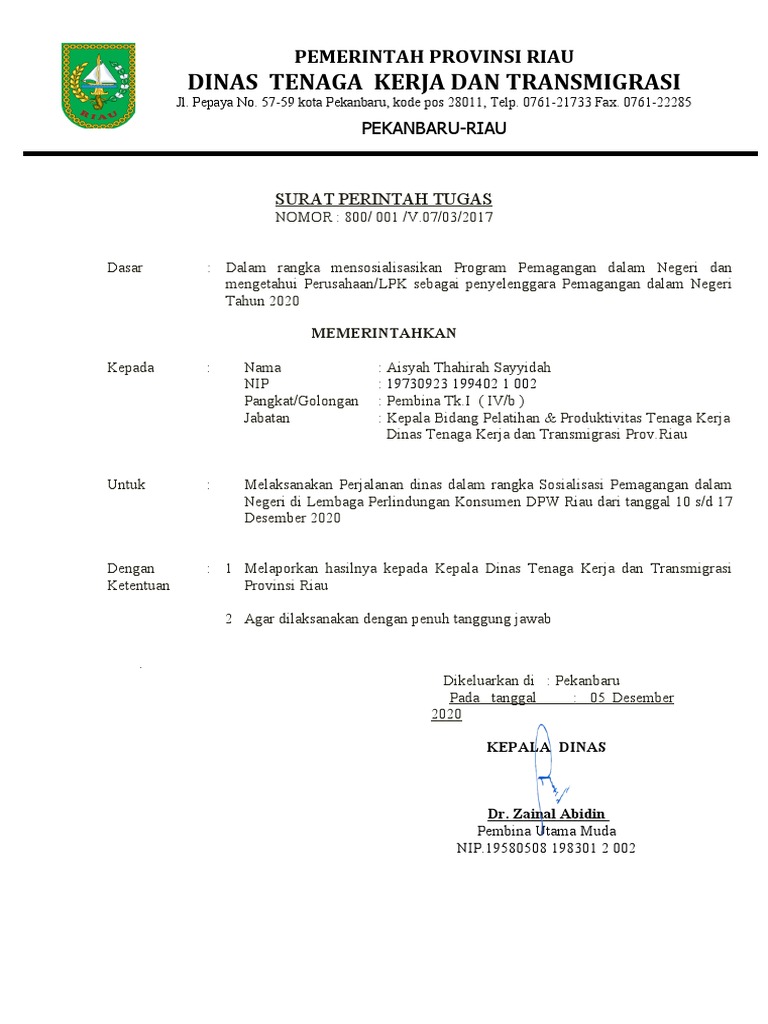 Surat - Perintah - Tugas Aisyah | PDF | Bisnis