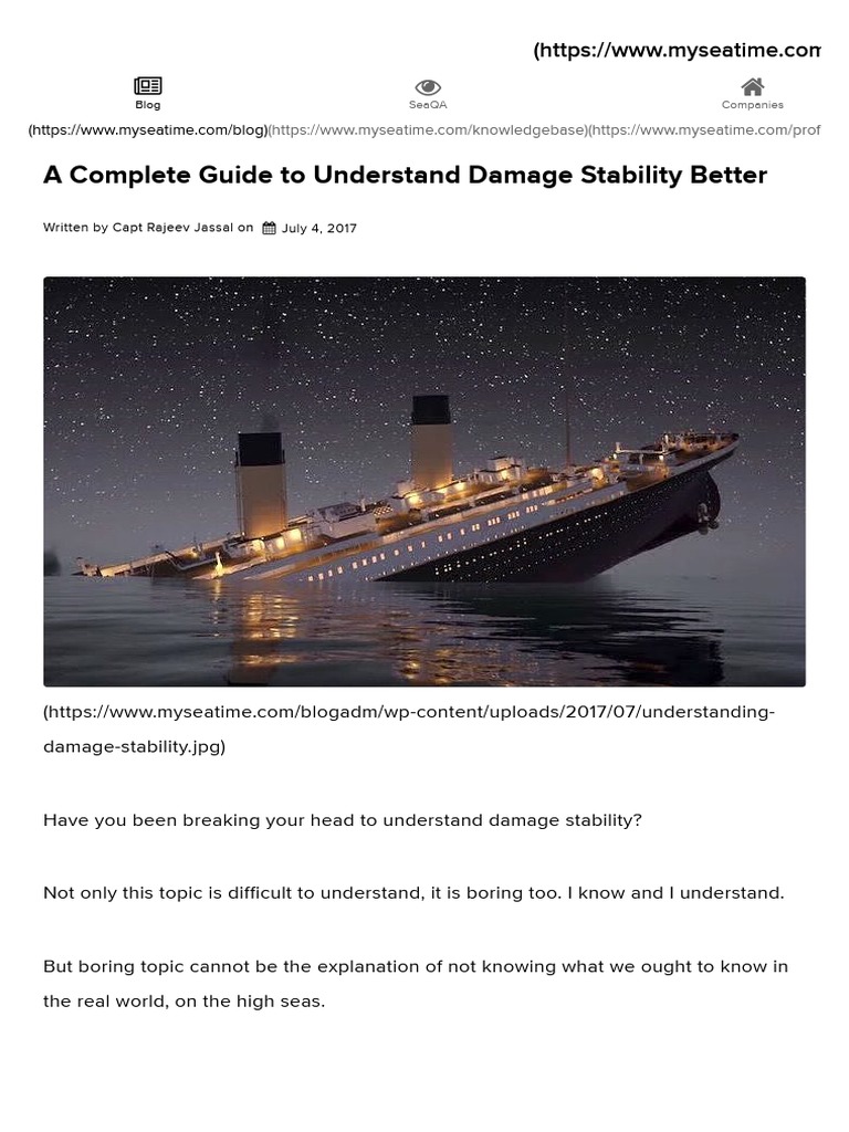 A Complete Guide To Understand Damage Stability Better: Blog Seaqa ...