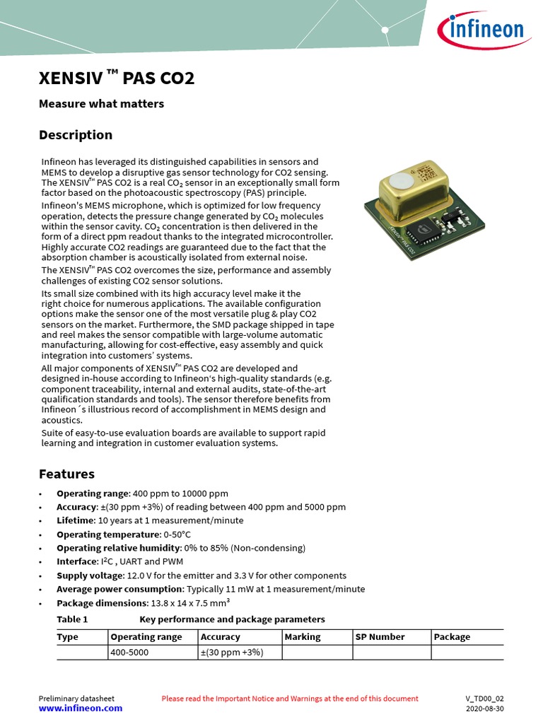 Infineon EVAL - PASCO2 - SENSOR DataSheet v01 - 00 EN | PDF | Computer ...
