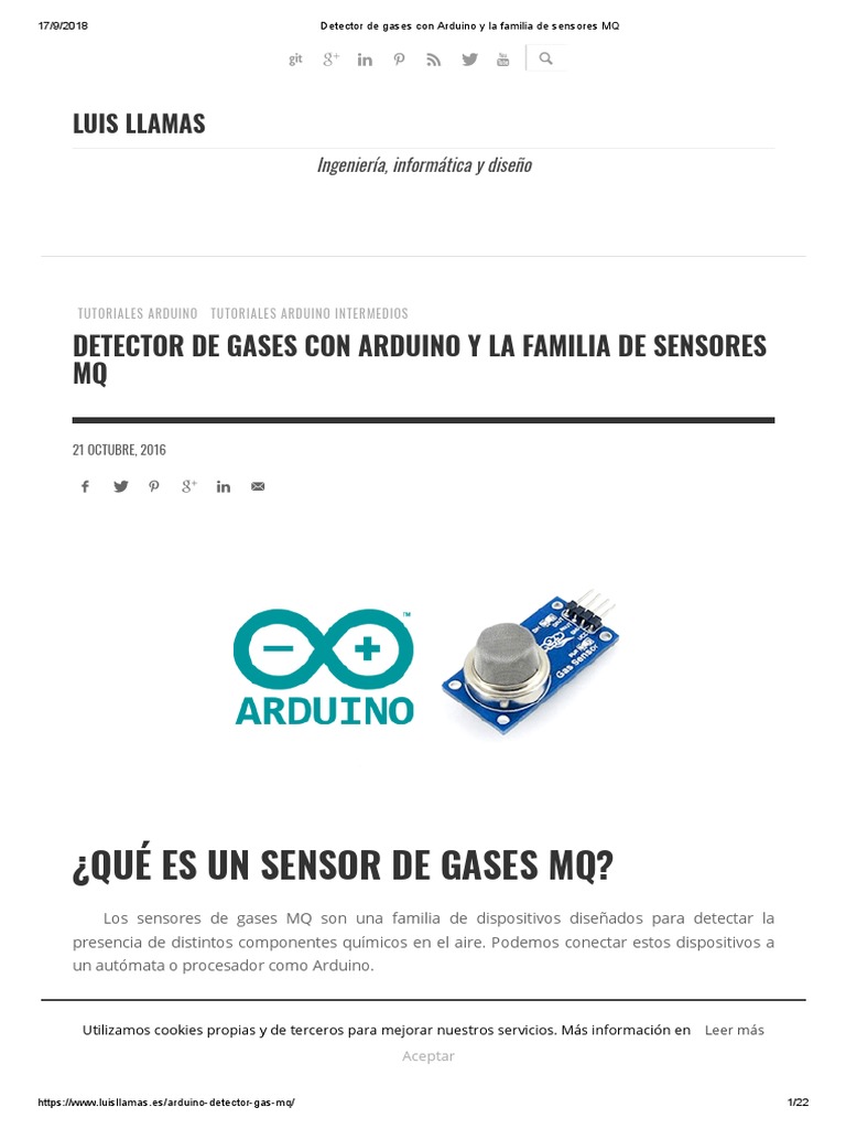 Detector de Gases Con Arduino y La Familia de Sensores MQ | PDF ...