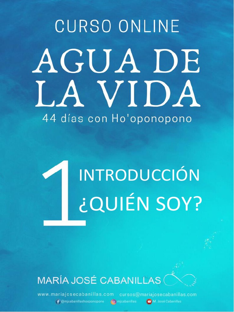 Curso Agua de La Vida DIA 1 Introducción Quién Soy | PDF | Yo | Amor