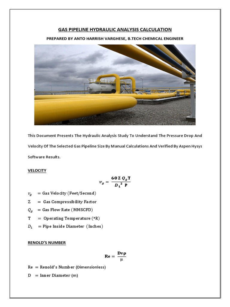 Gas Pipeline Hydraulic Analysis Calculation | PDF | Gases | Fluid Dynamics