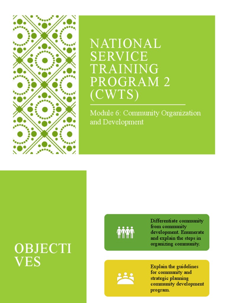 Module 6 - NSTP 2 Community Organization and Development | PDF ...
