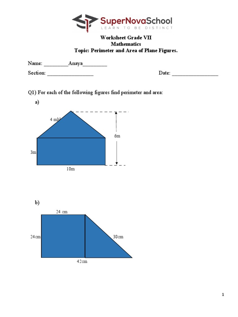 Worksheet Perimeter and Area | PDF