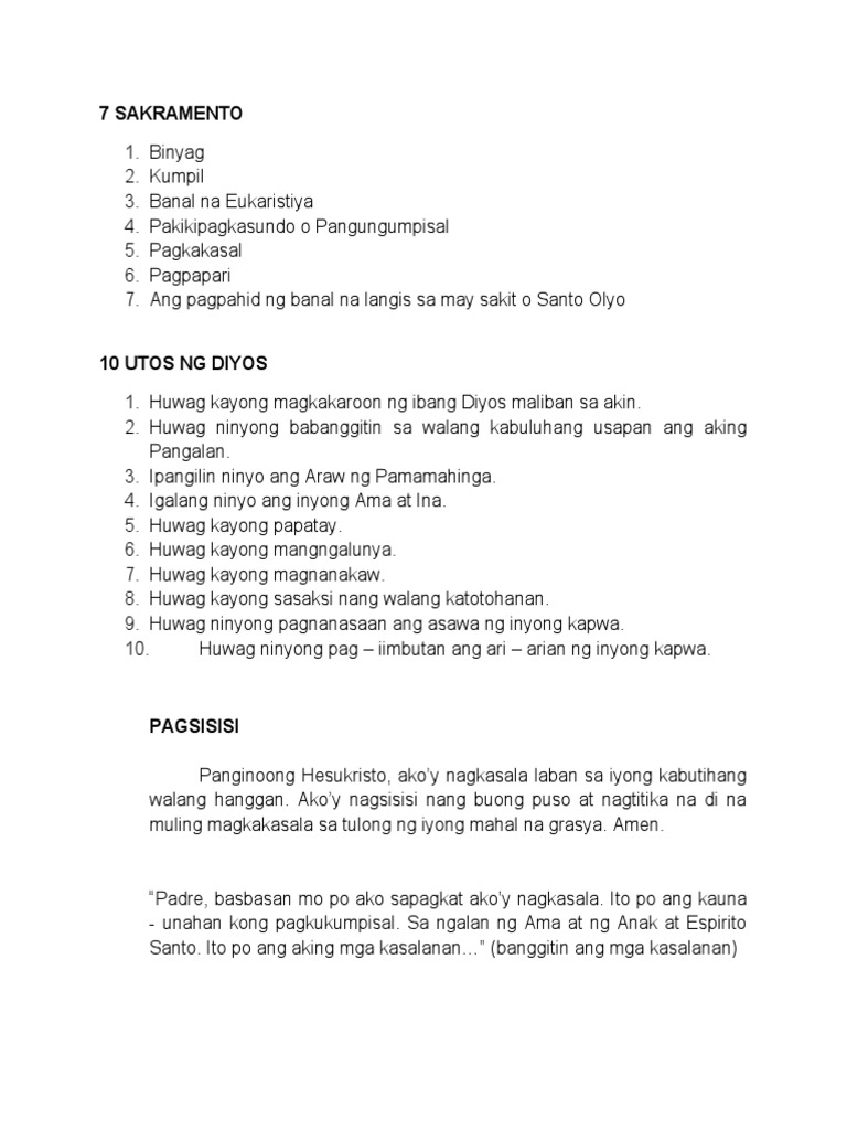 Basic Prayers Tagalog | PDF