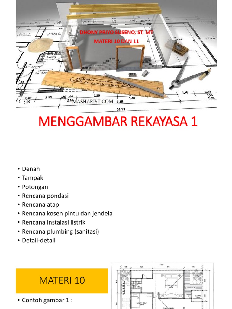 "Contoh Gambar" - Menggambar Rekayasa I - Pertemuan 10 Dan 11 | PDF