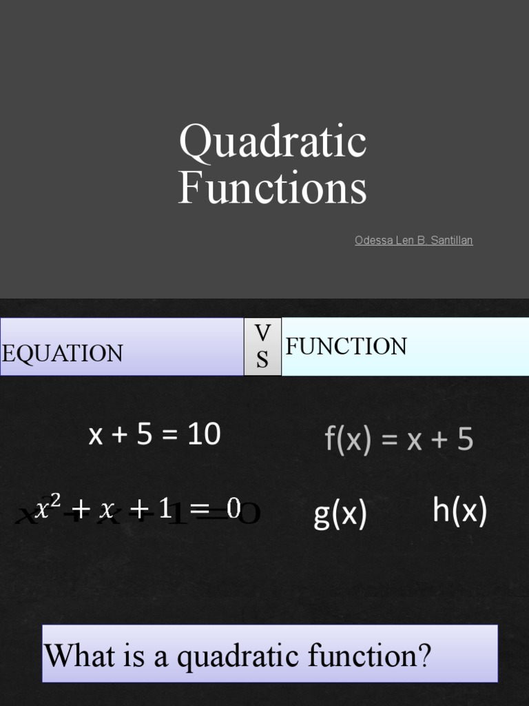 Lesson 3 - Quadratic Functions | PDF | Quadratic Equation | Abstract ...