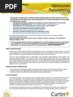 Curtin Vancouver Referencing Guide | PDF