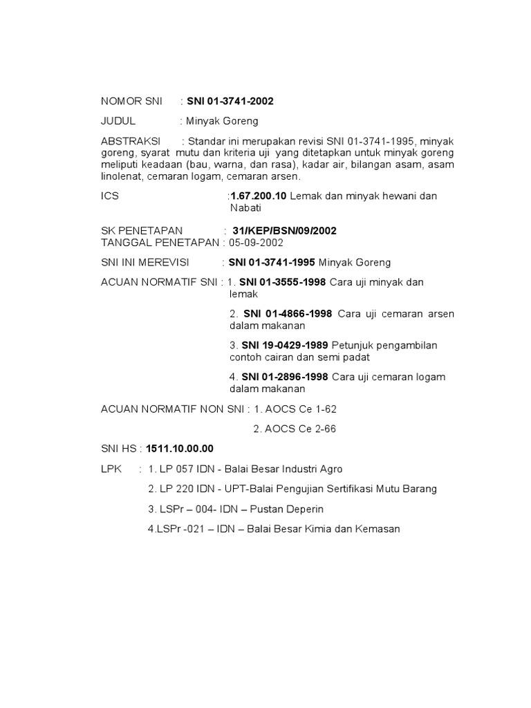 Nomor Sni | PDF