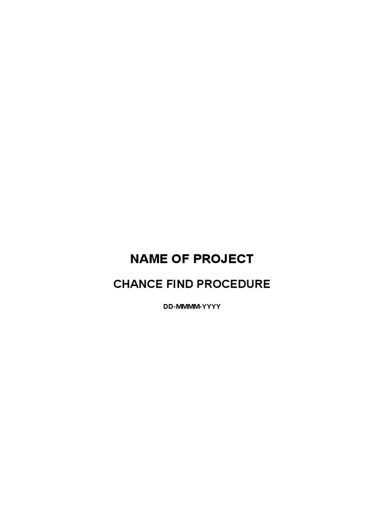 Chance Find Procedure | PDF | Burial | Archaeology