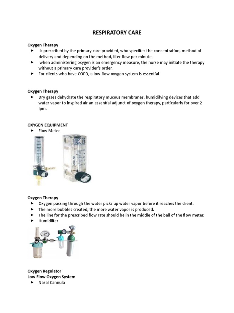 8.1. Respiratory Care Procedures | PDF | Breathing | Respiratory System
