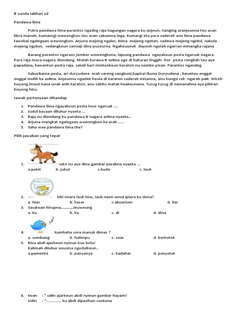 B Sunda Latihan U2 | PDF