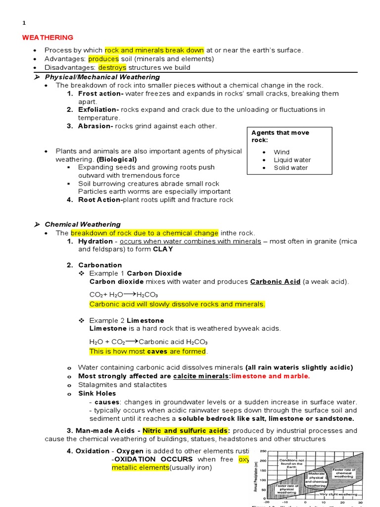 Earth Science Handouts | PDF | Magma | Weathering