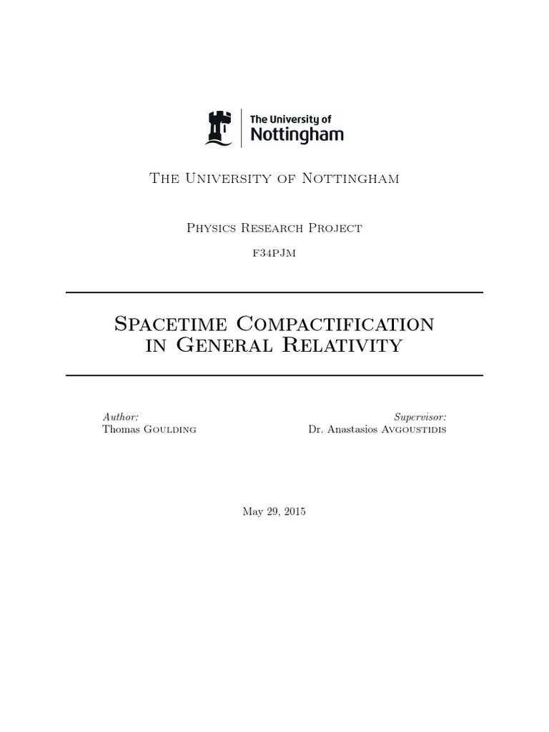 Spacetime Compactification in General Relativity | PDF | Spacetime ...