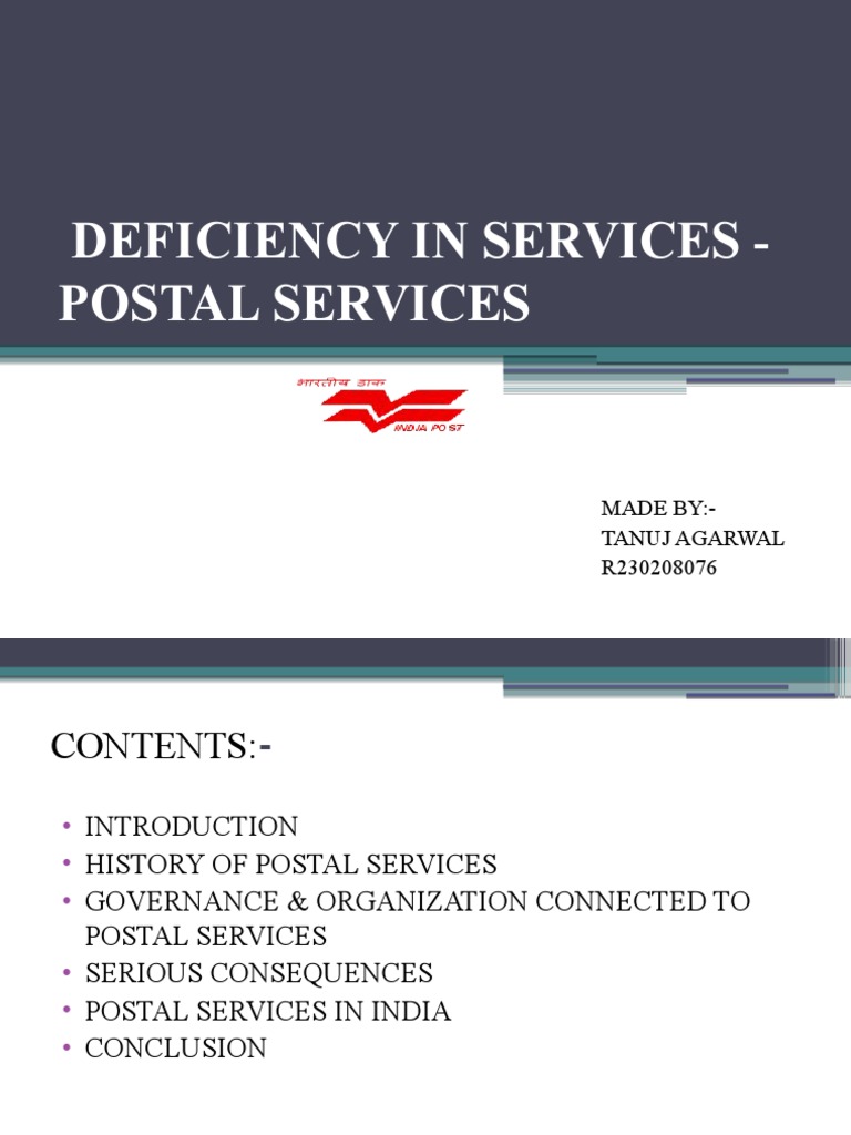 Deficiency in Services - Postal Services | PDF | Mail | Economies