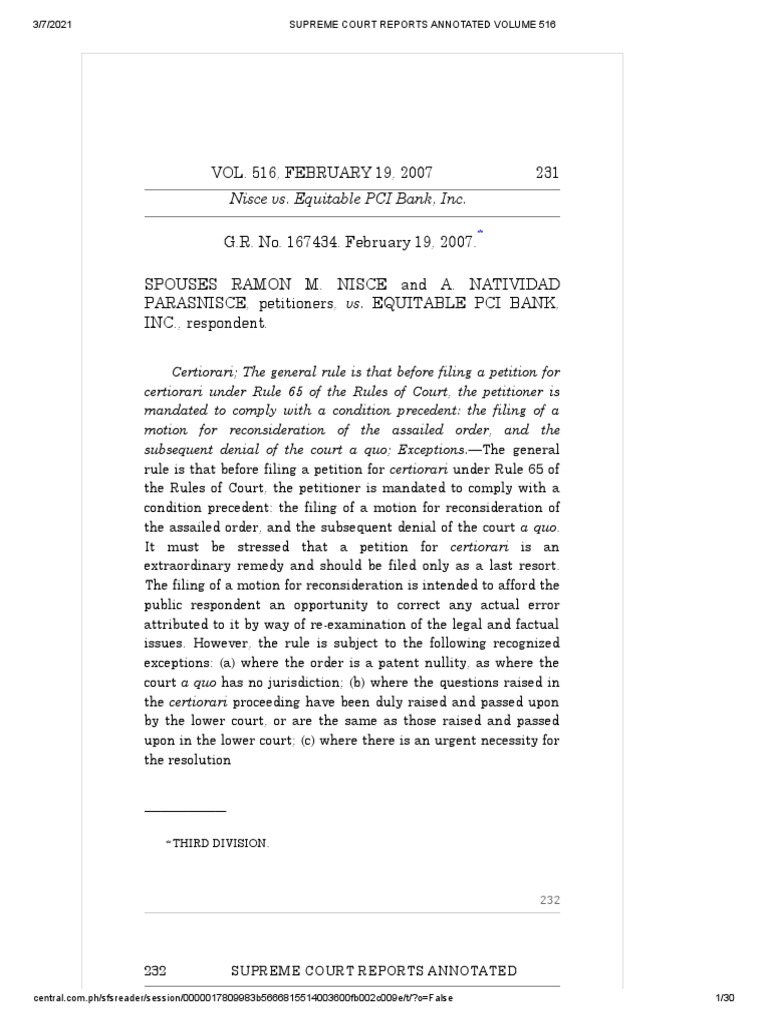 Nisce vs. Equitable PCI Bank, Inc. | PDF | Piercing The Corporate Veil ...