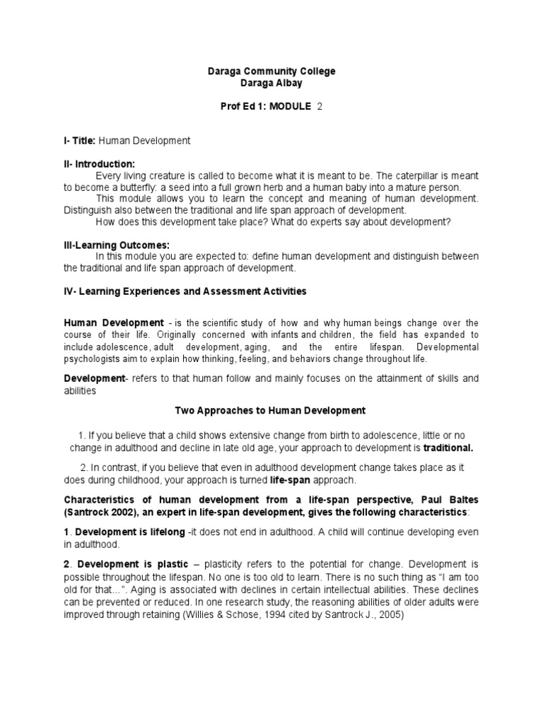 Prof Ed 1 Module 2 and Activity | PDF | Developmental Psychology ...