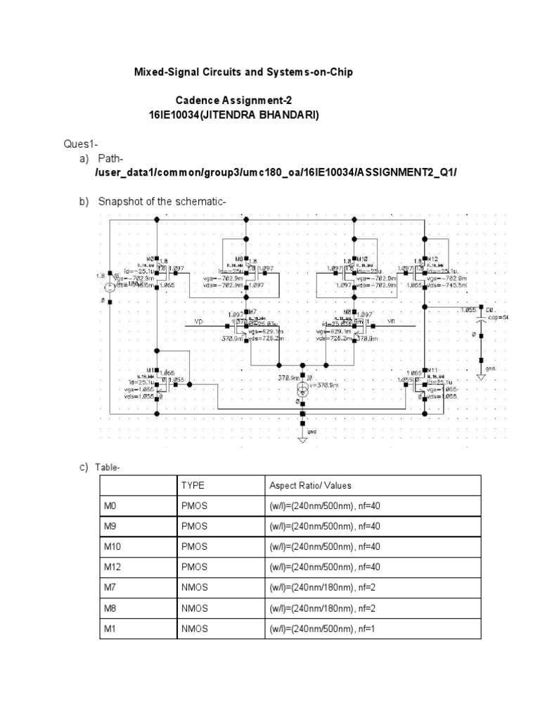Mixed Signal Circuit Assignment2 Pdf Electricity Computer Engineering