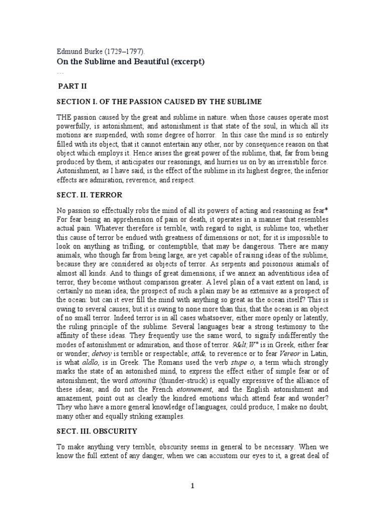 Burke on the Sublime and Beautiful | PDF | Idea