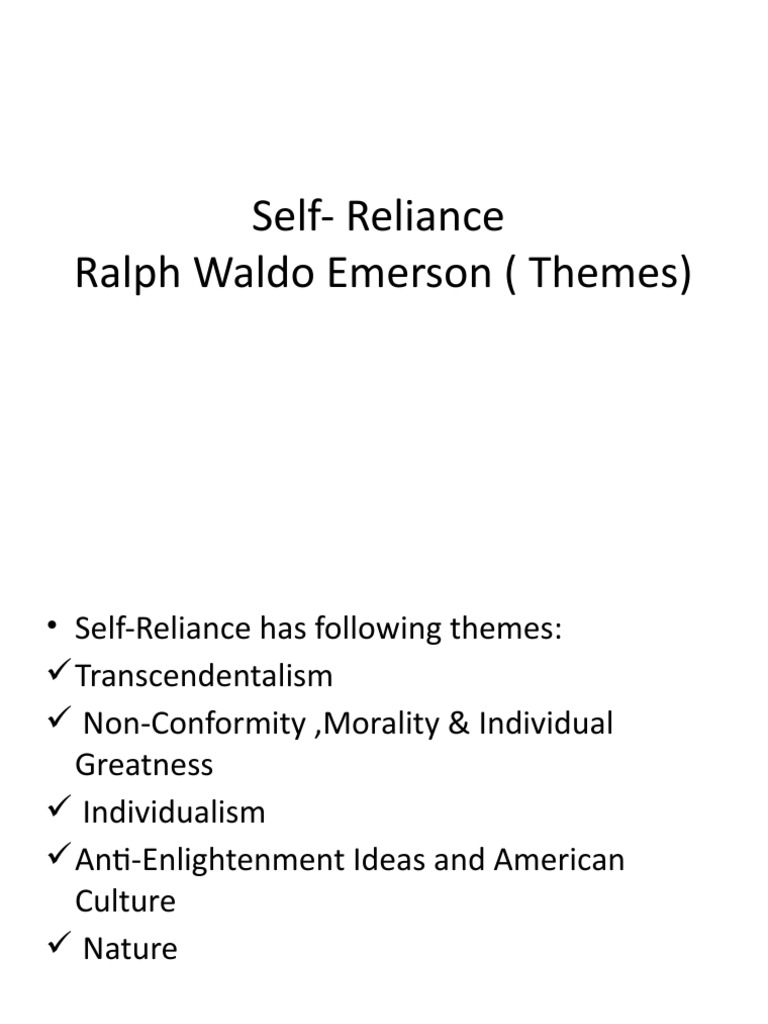 Self-Reliance Ralph Waldo Emerson (Themes) | PDF
