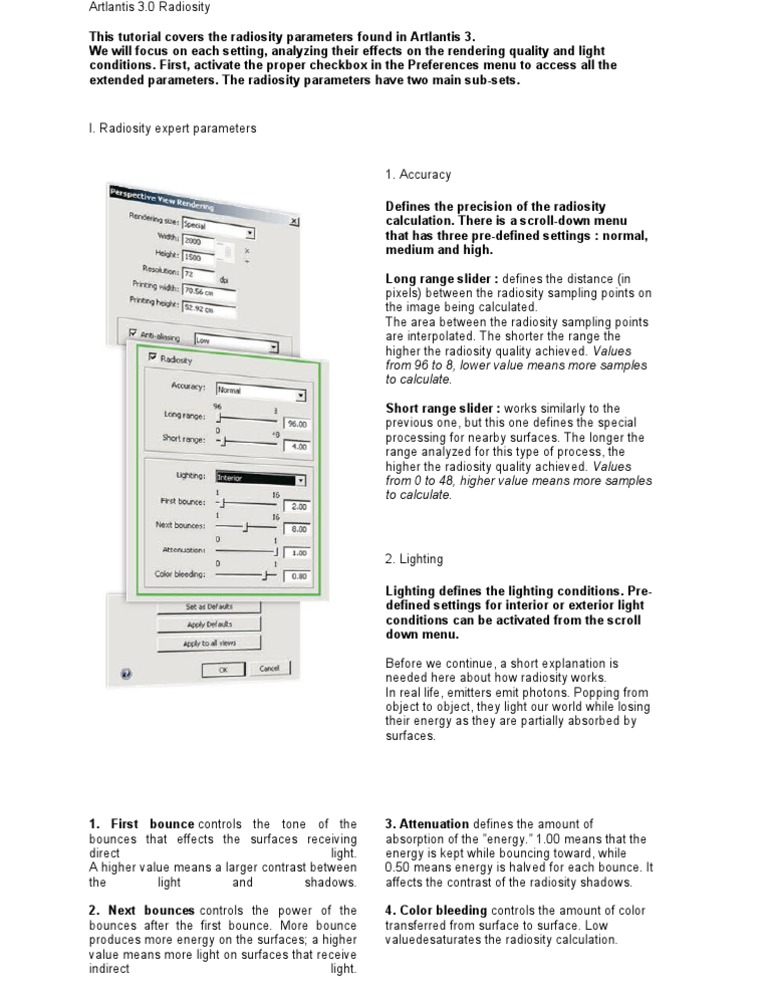 Artlantis 3 Radiosity | PDF | Rendering (Computer Graphics) | Light