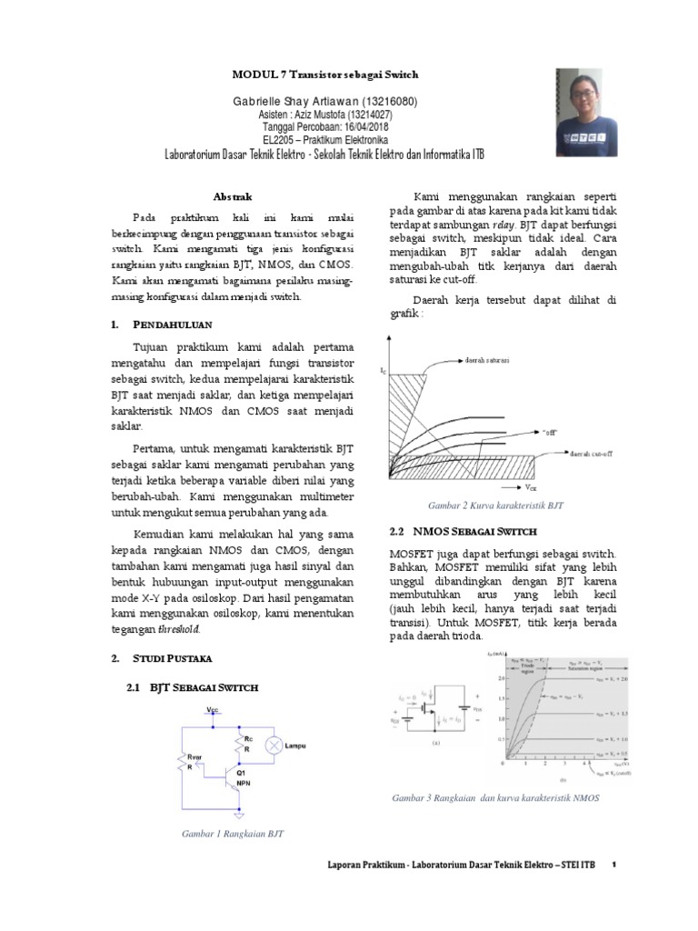Transistor sebagai Saklar: BJT, NMOS, CMOS | PDF
