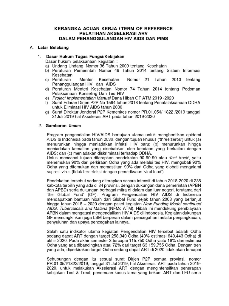 Kerangka Acuan Kerja PDP Baru + Tni | PDF