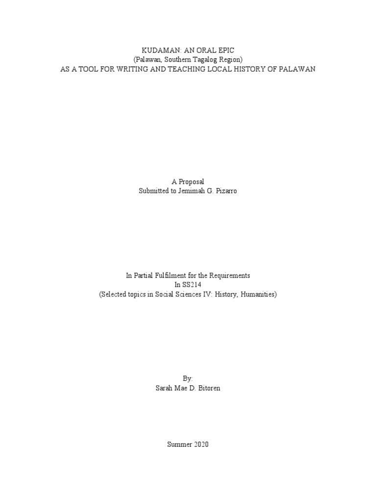 The Palawan Epic | PDF | Epic Poetry