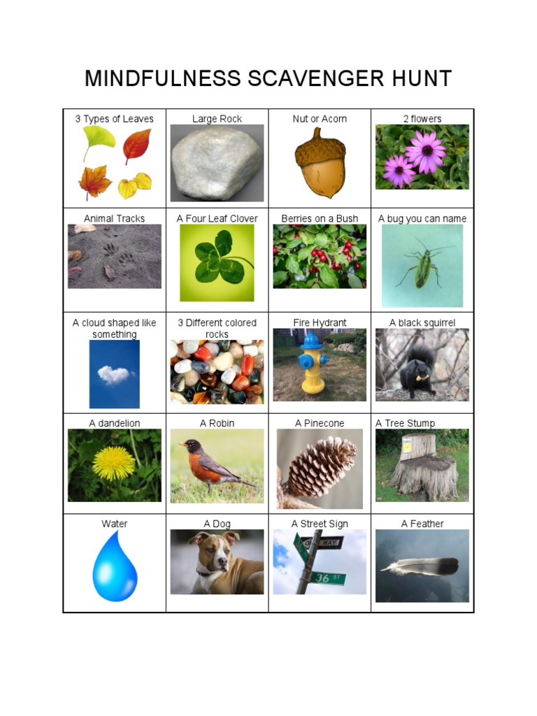 Mindfulness Scavenger Hunt | PDF