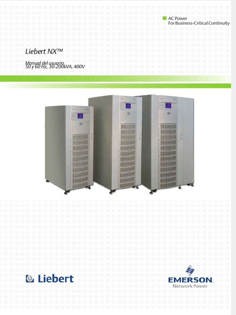 Liebert NX™: Manual Del Usuario 50 y 60 HZ, 30-200kVA, 400V | PDF ...