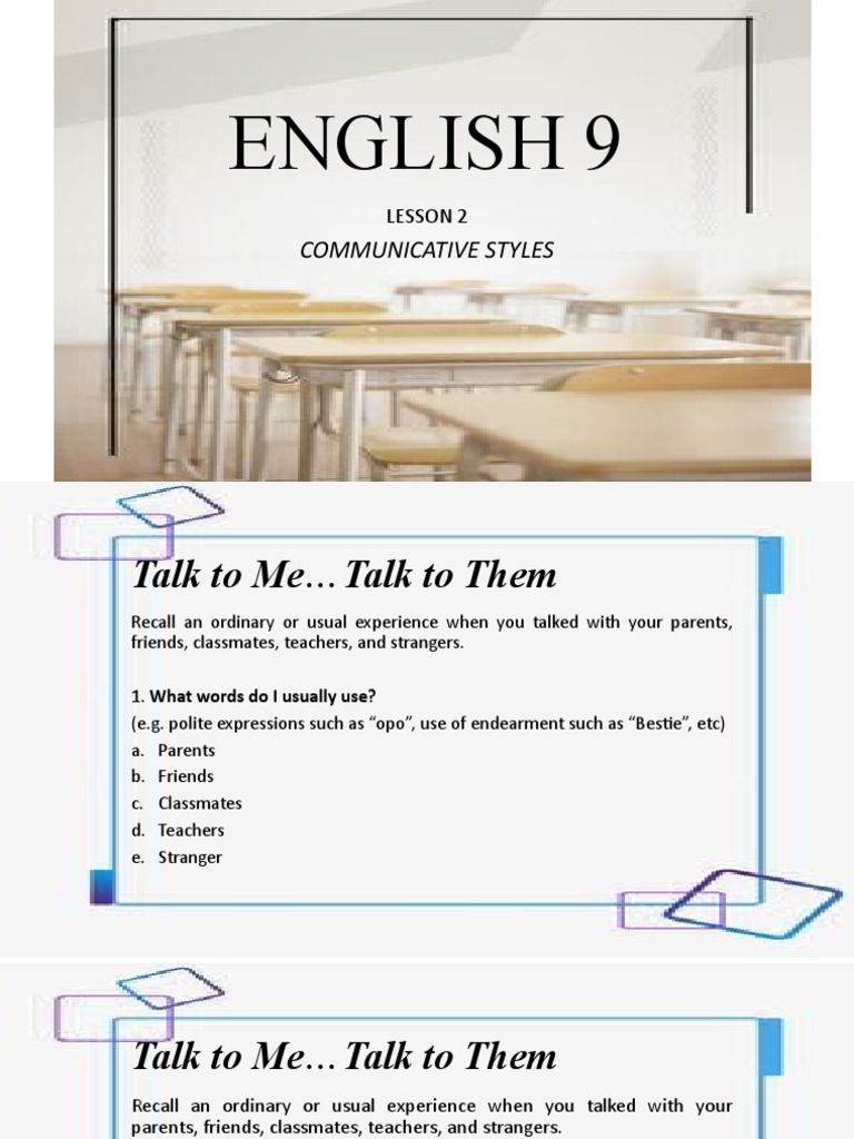 Grade 9 Communicative Styles Overview | PDF | Penance