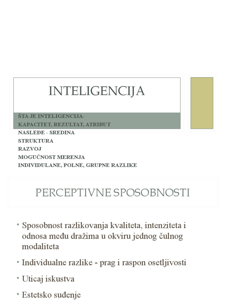 Inteligencija 1 | PDF