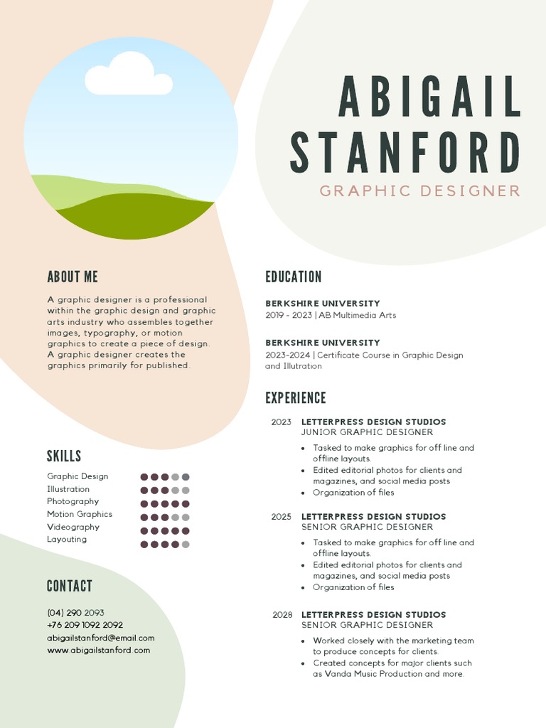 Cream and Green Creative Resume | PDF