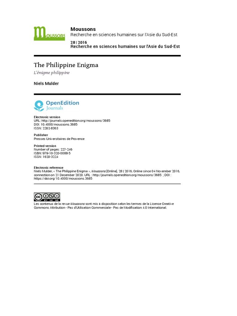 The Philippine Enigma | PDF | Philippines | Catholic Church
