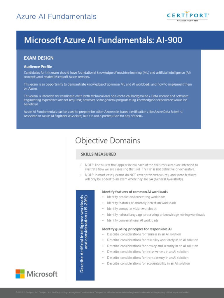 Microsoft Azure AI Fundamentals: AI-900 | PDF | Machine Learning ...