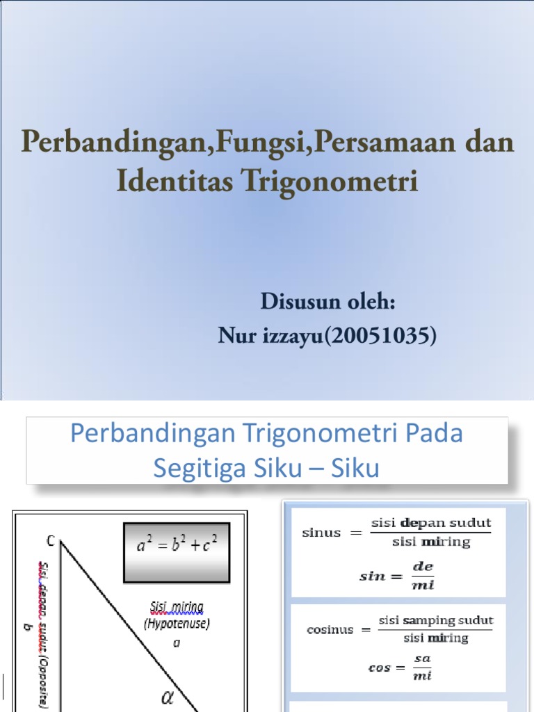 Perbandingan, Fungsi, Persamaan Dan Identitas Trigonometri | PDF