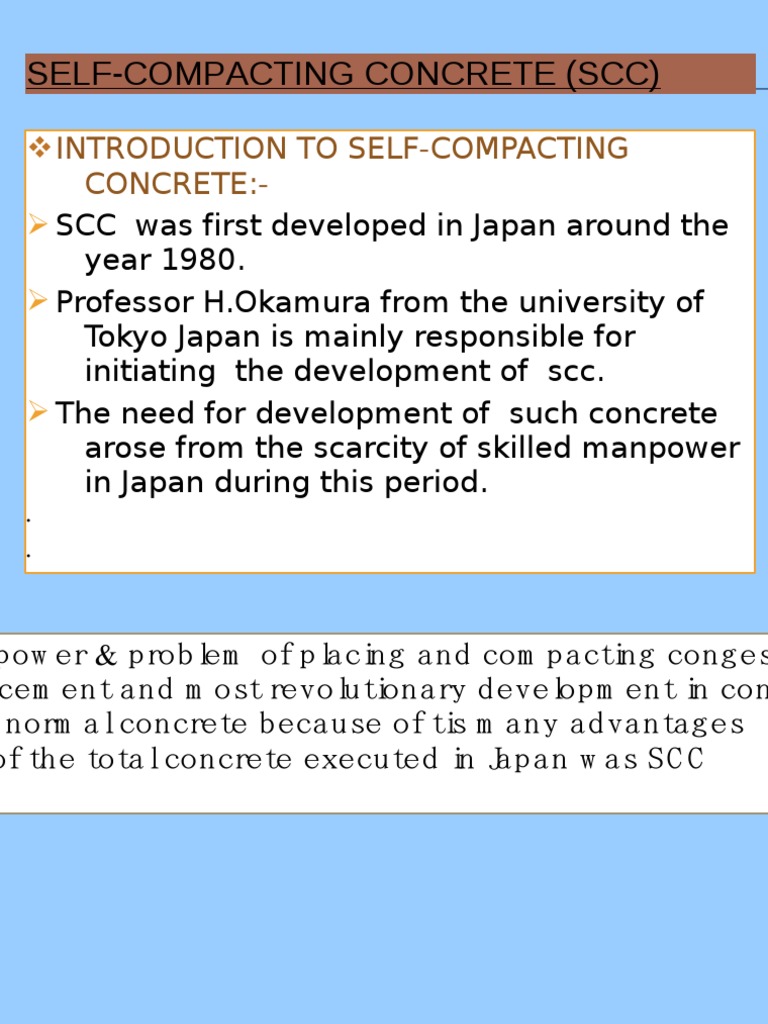 Self-Compacting Concrete (SCC) | PDF | Concrete | Cement