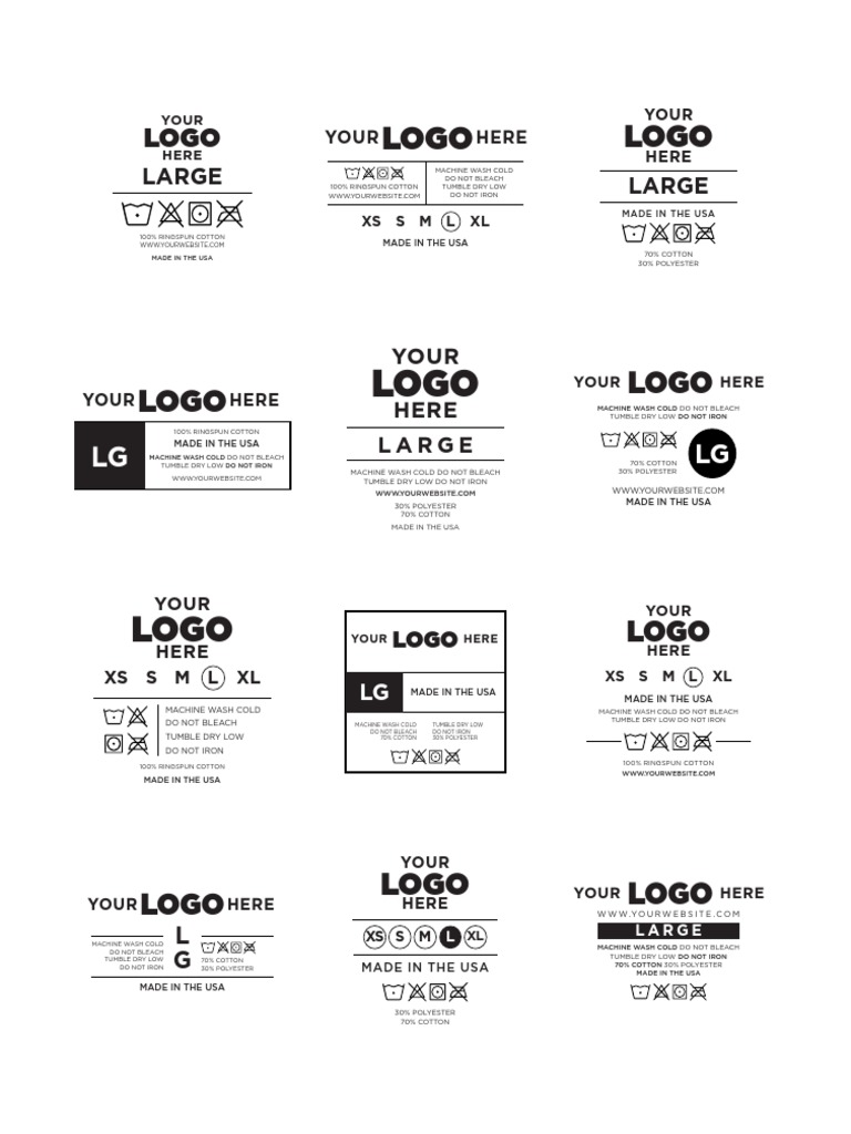 Printed Neck Label Templates | PDF | Textiles | Nature
